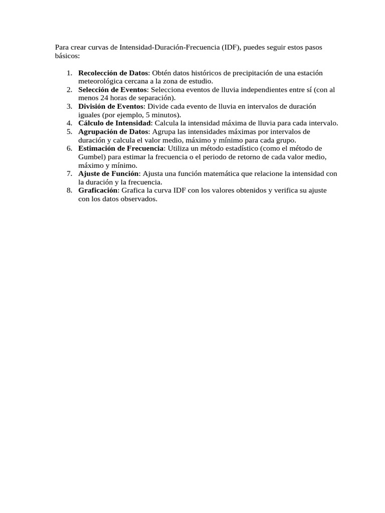 Curvas Intesidad | PDF