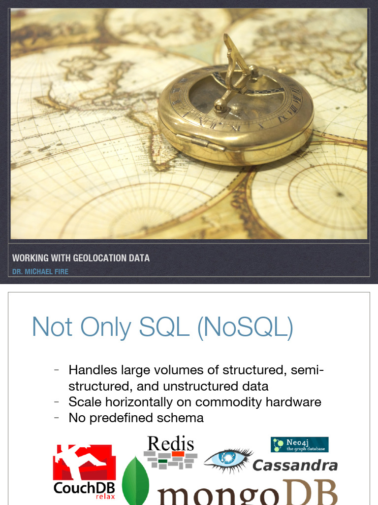 Lecture 8 Working With Geolocation Data Pdf No Sql Data Management Software 