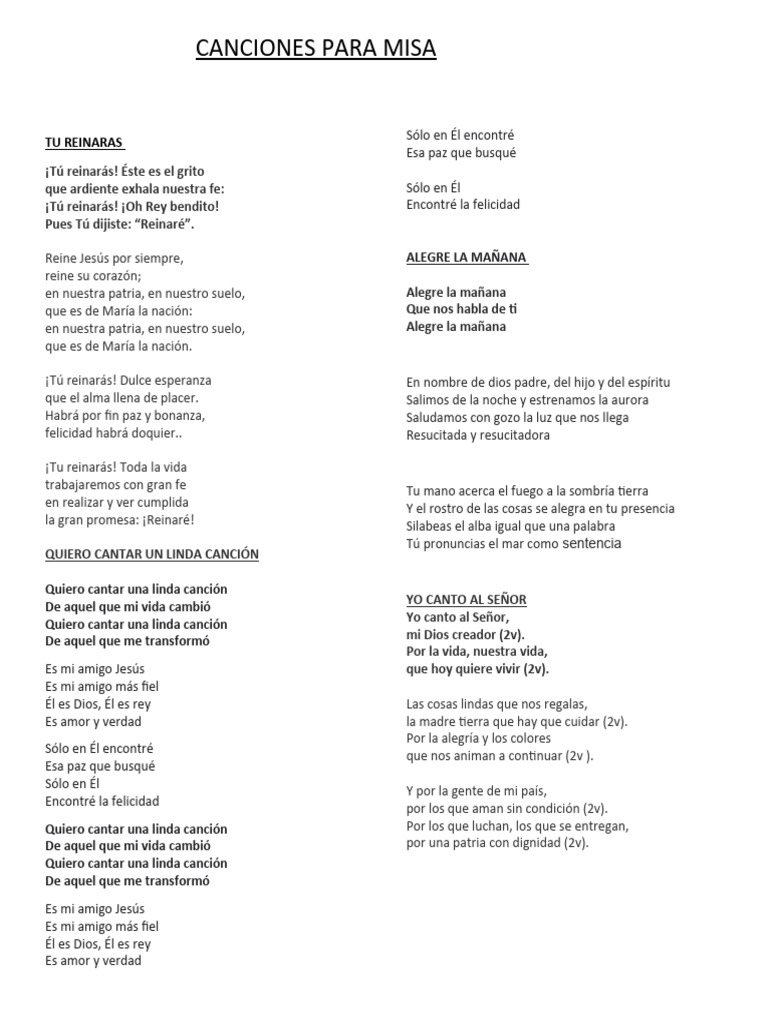 Canciones para Misa | PDF | eucaristía