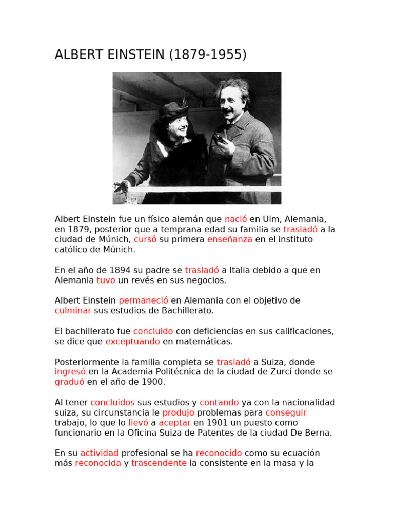 ALBERT EINSTEIN biografia | PDF