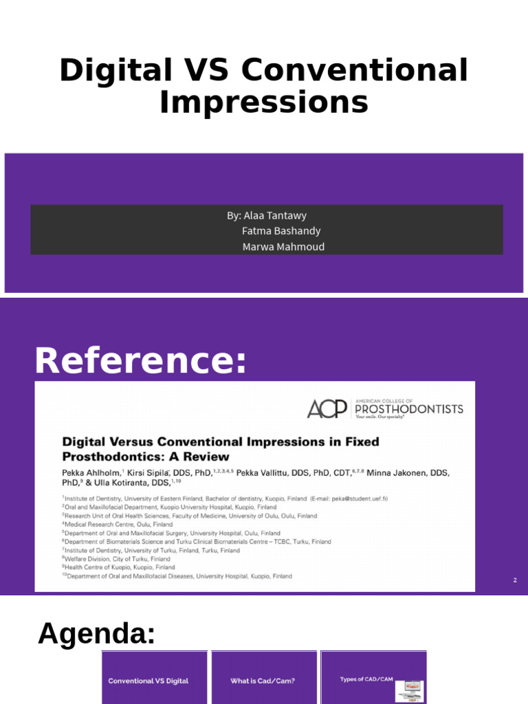 Digital vs Conventional Impressions | PDF | Dentistry Branches