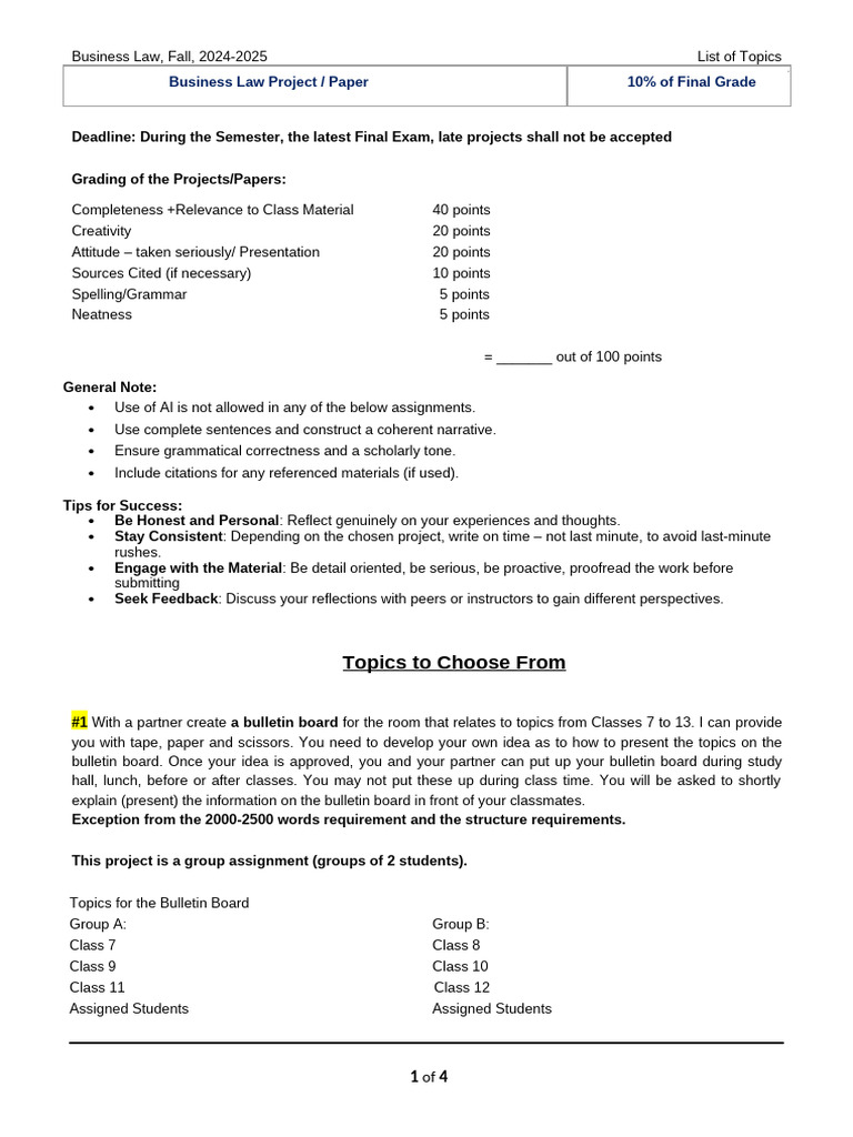 List of Topics For Projects, Papers - 2024-2025 | PDF | Critical ...