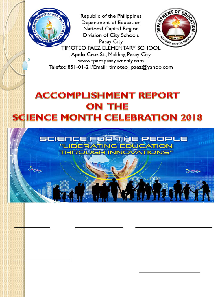 Science Month Celebration Overview 2018 | PDF | Cognition | Learning