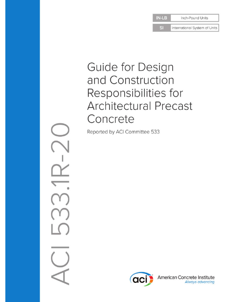 ACI 533 1R 20 Guide For Design and Construction Responsibilities | PDF