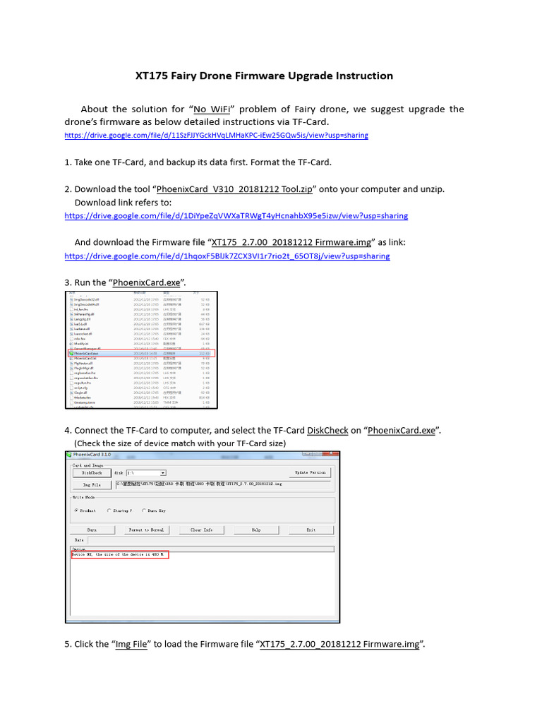 Fairy Drone Firmware Upgrade Instruction-E | PDF