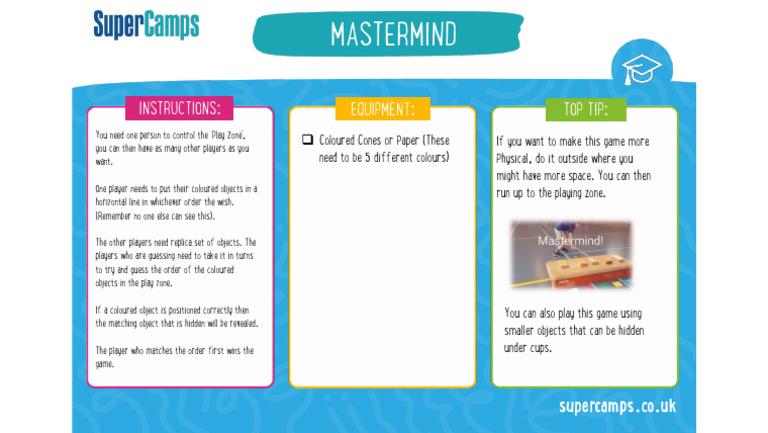 Mastermind Game Instructions and Tips | PDF