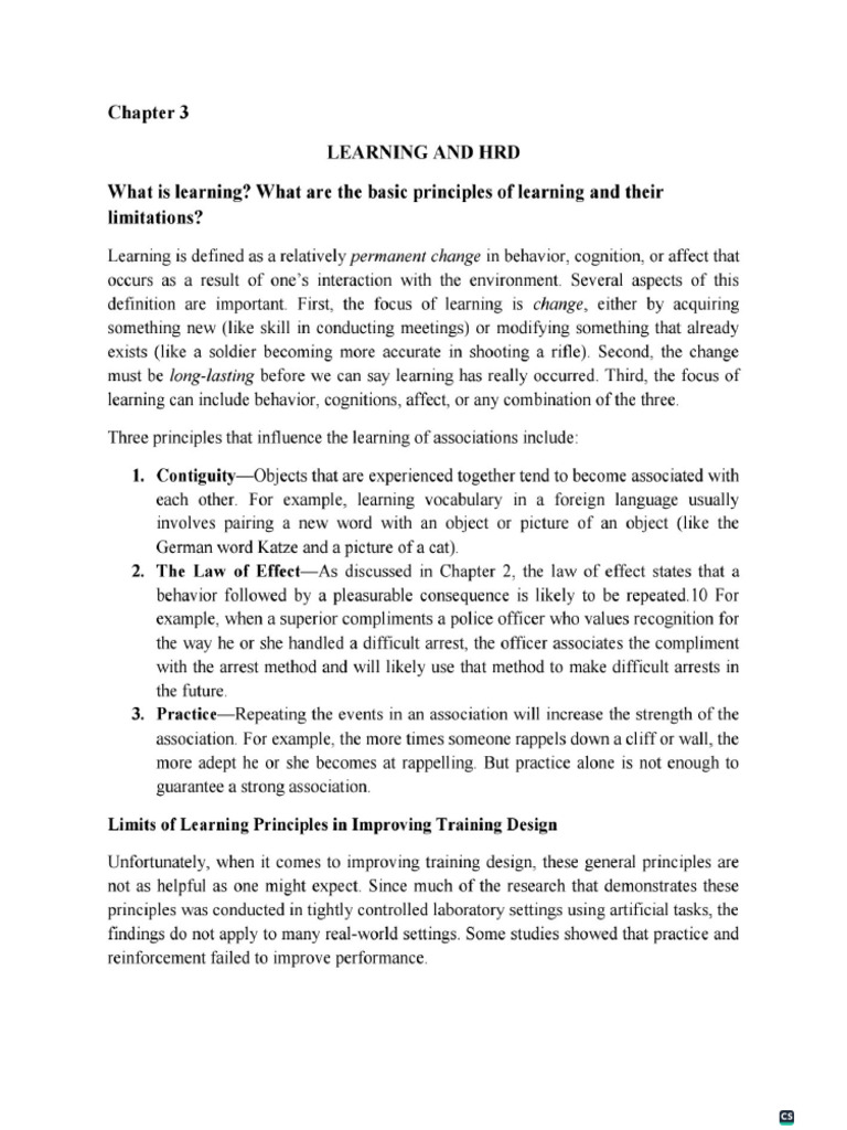 CH 3 LEARNING AND HRD | PDF