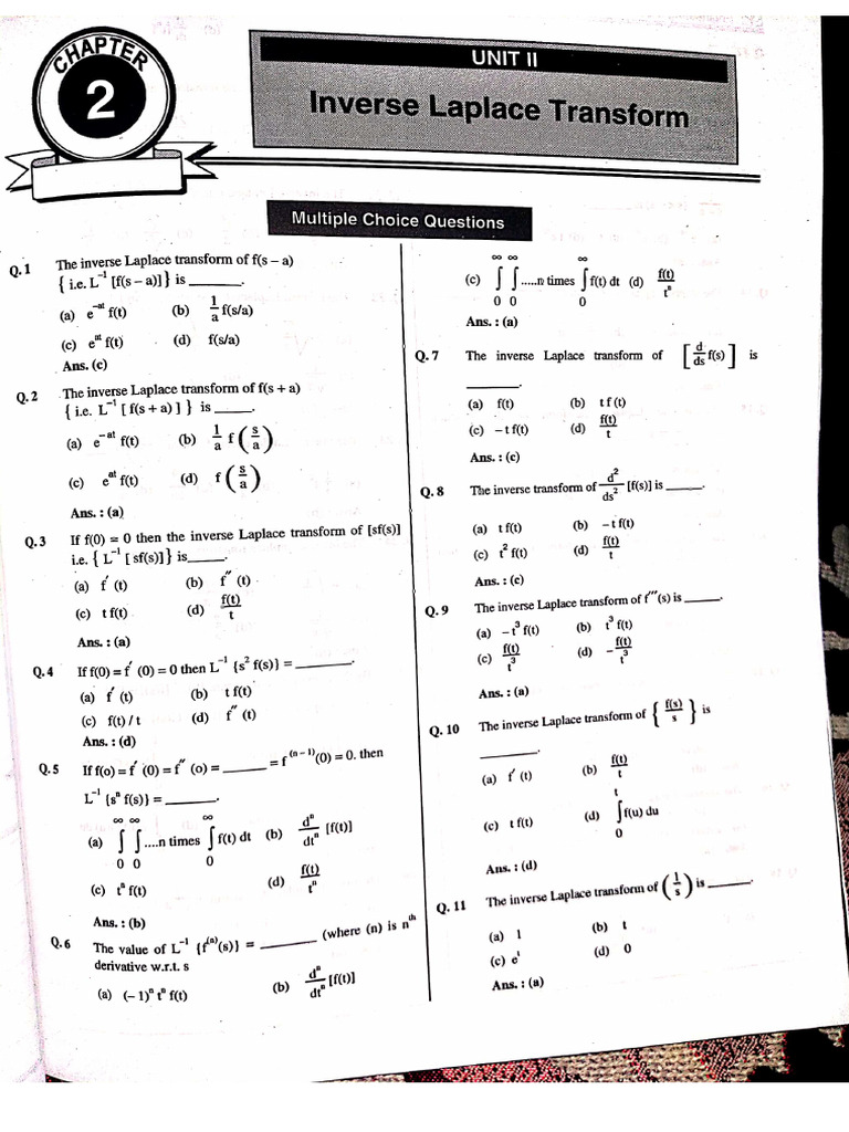 2. Inverse Laplace Transform | PDF