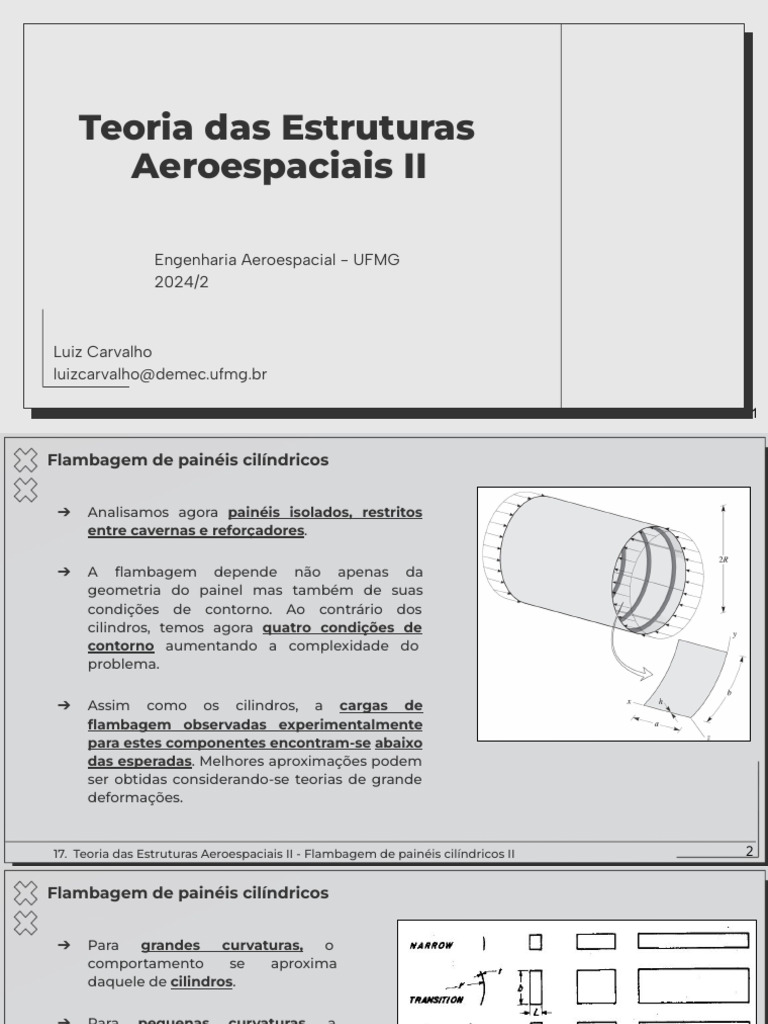 Teoria Das Estruturas Aeroespaciais II - Flambagem de Painéis Cilindricos e Estruturas Semi ...