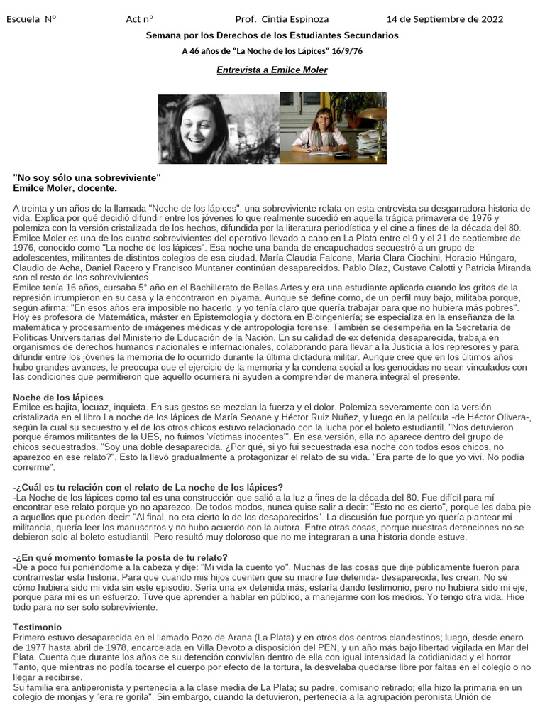 PYC La Noche de los Lápices | PDF