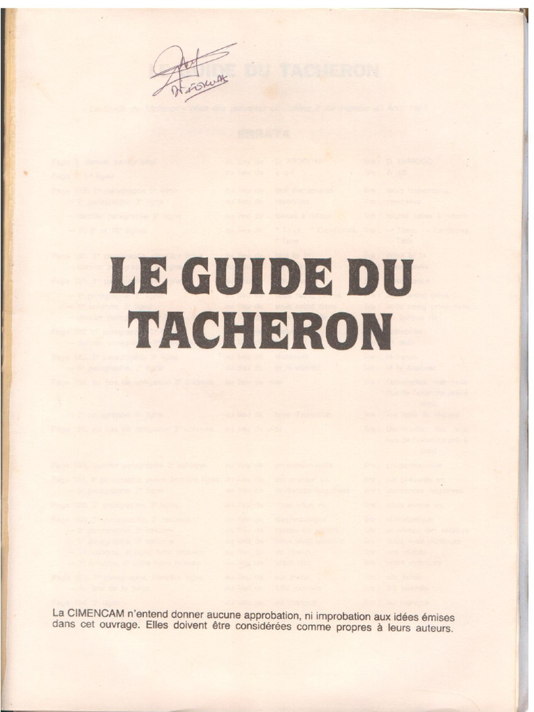 Le Guide Du Tacheron (Pierre Blondin) | PDF