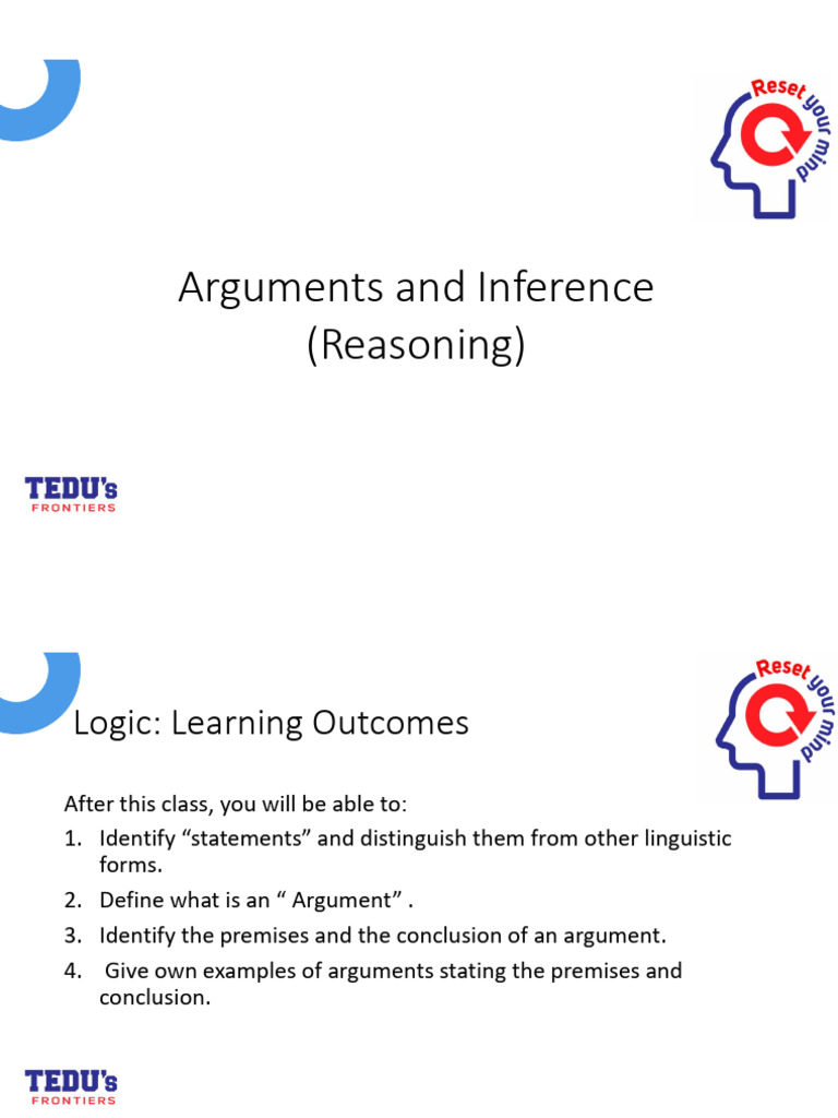 Lecture 1 Arguments And Inference Deductive Arguments Pdf 8446