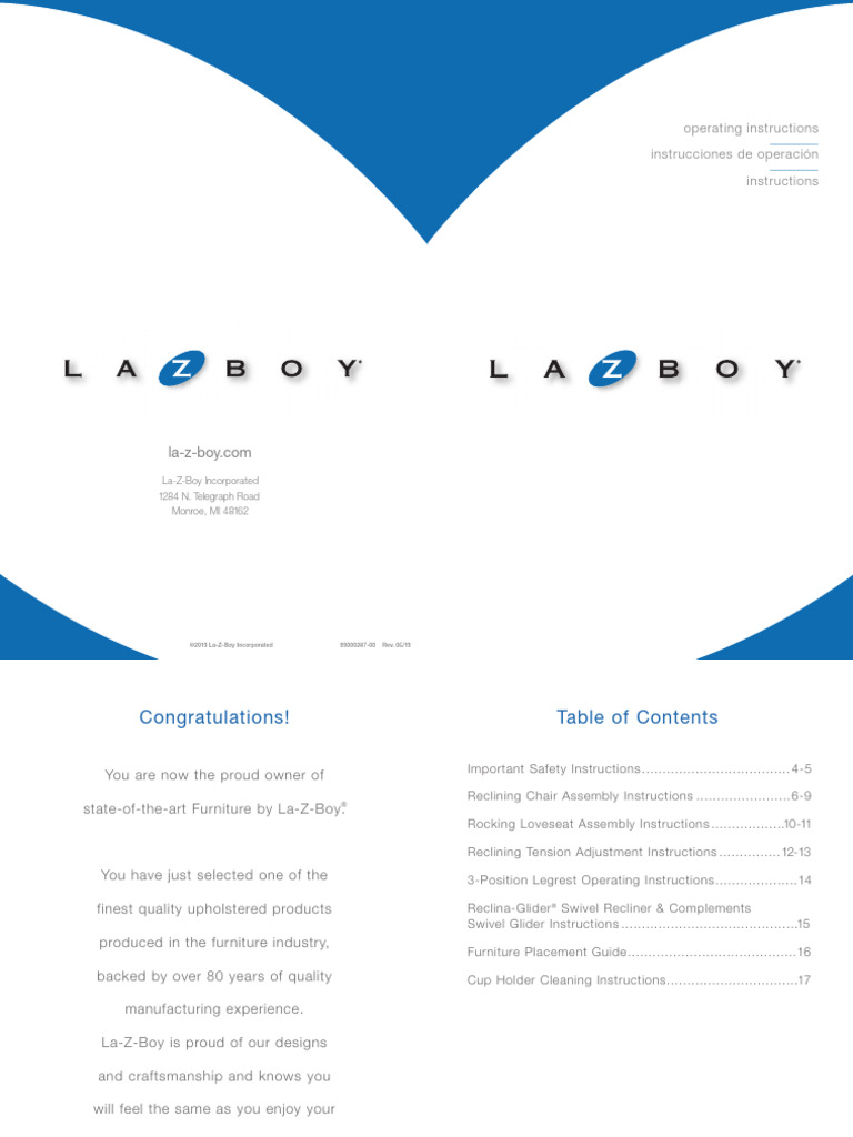 La-Z-Boy Recliner Assembly Manual | PDF | Chair | Screw
