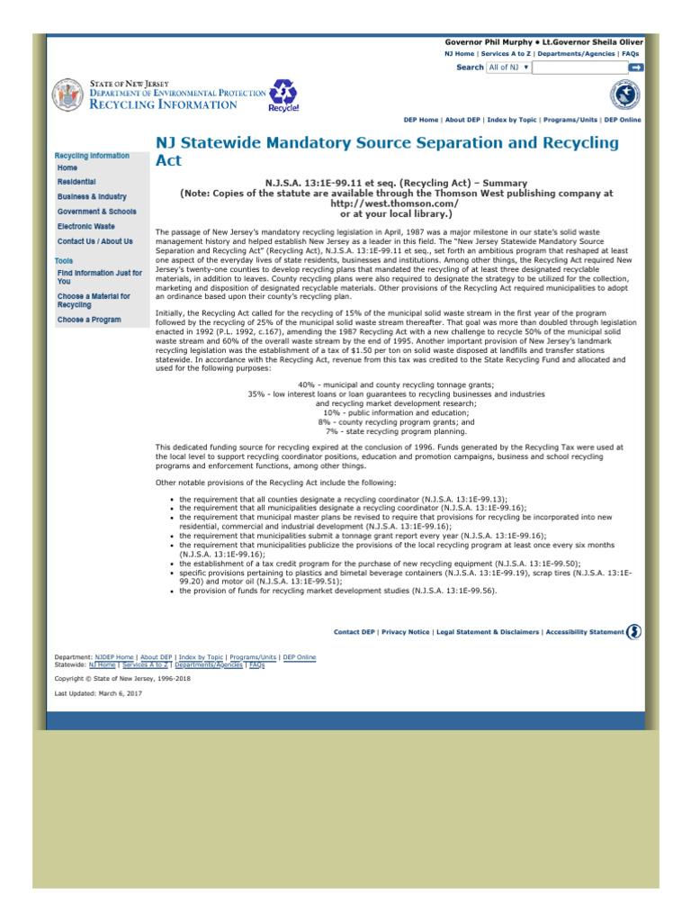 NJDEP-Recycling Information | PDF | Recycling | Waste