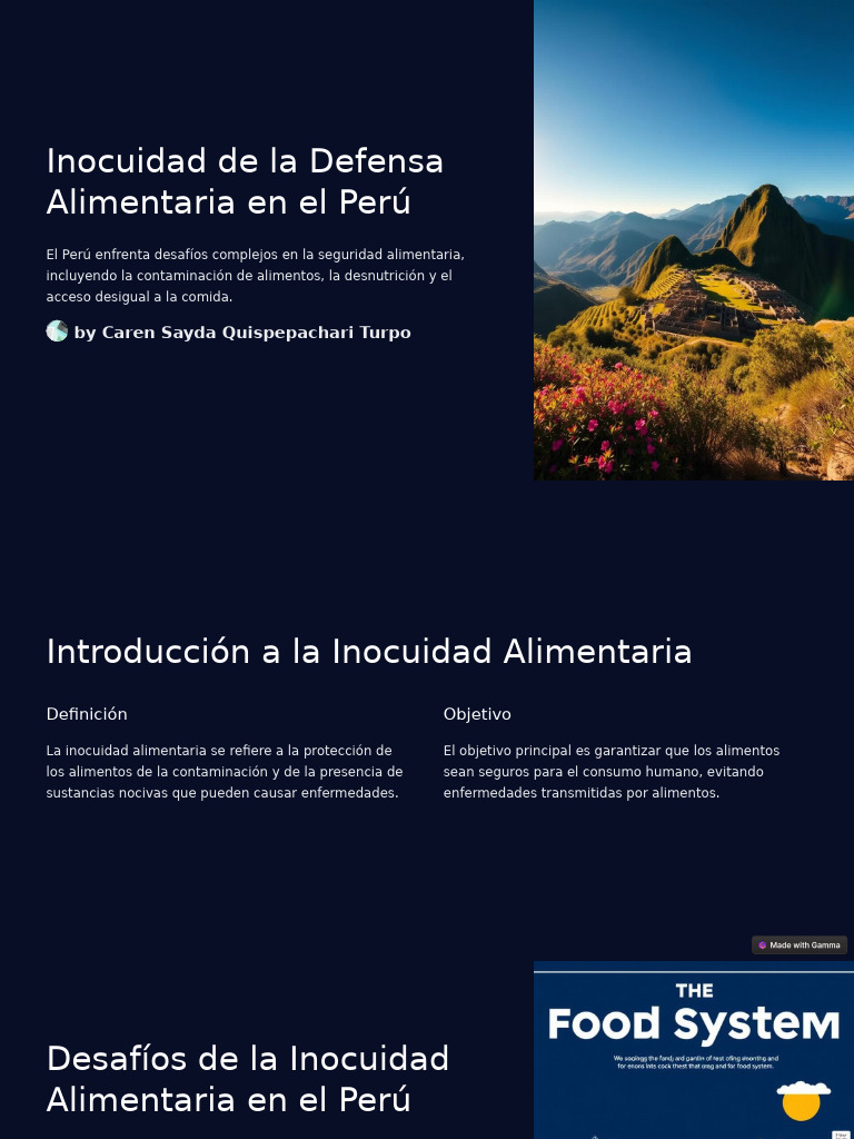 Inocuidad de La Defensa Alimentaria en El Peru | PDF | Seguridad ...