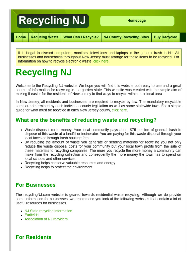 Recycling in New Jersey_ | PDF | Recycling | Waste