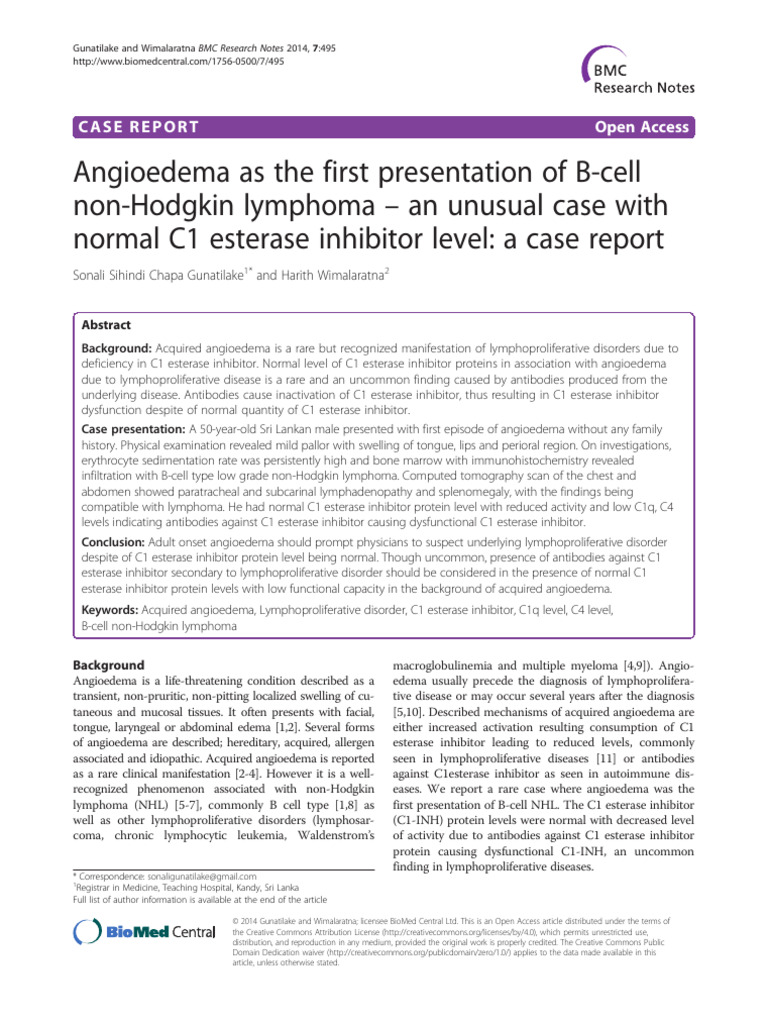 Limfoma Angioedema | PDF | Lymphoma | Diseases And Disorders