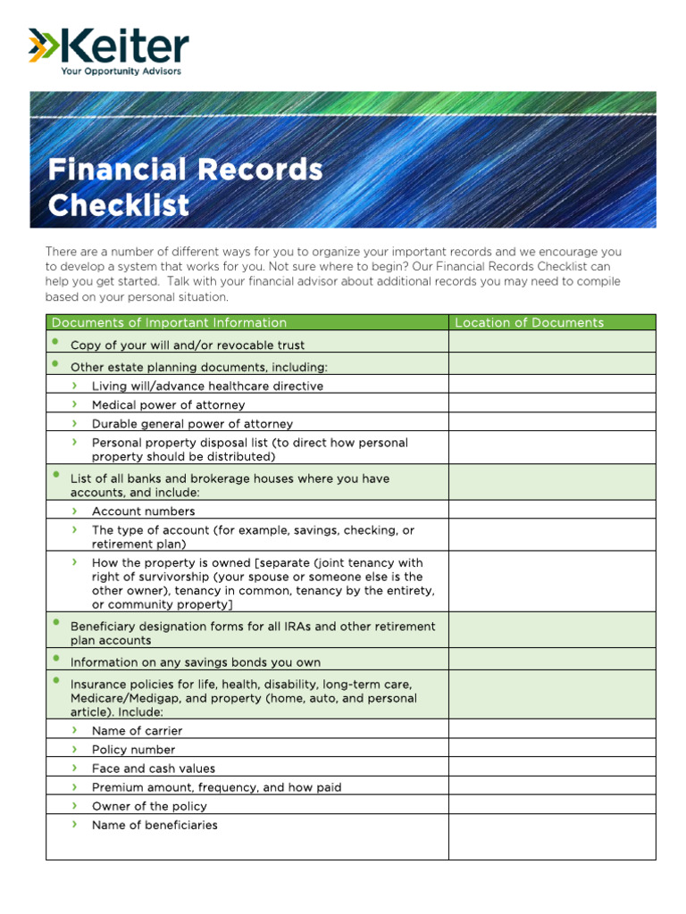 Financial Records Organization Guide | PDF | Concurrent Estate ...