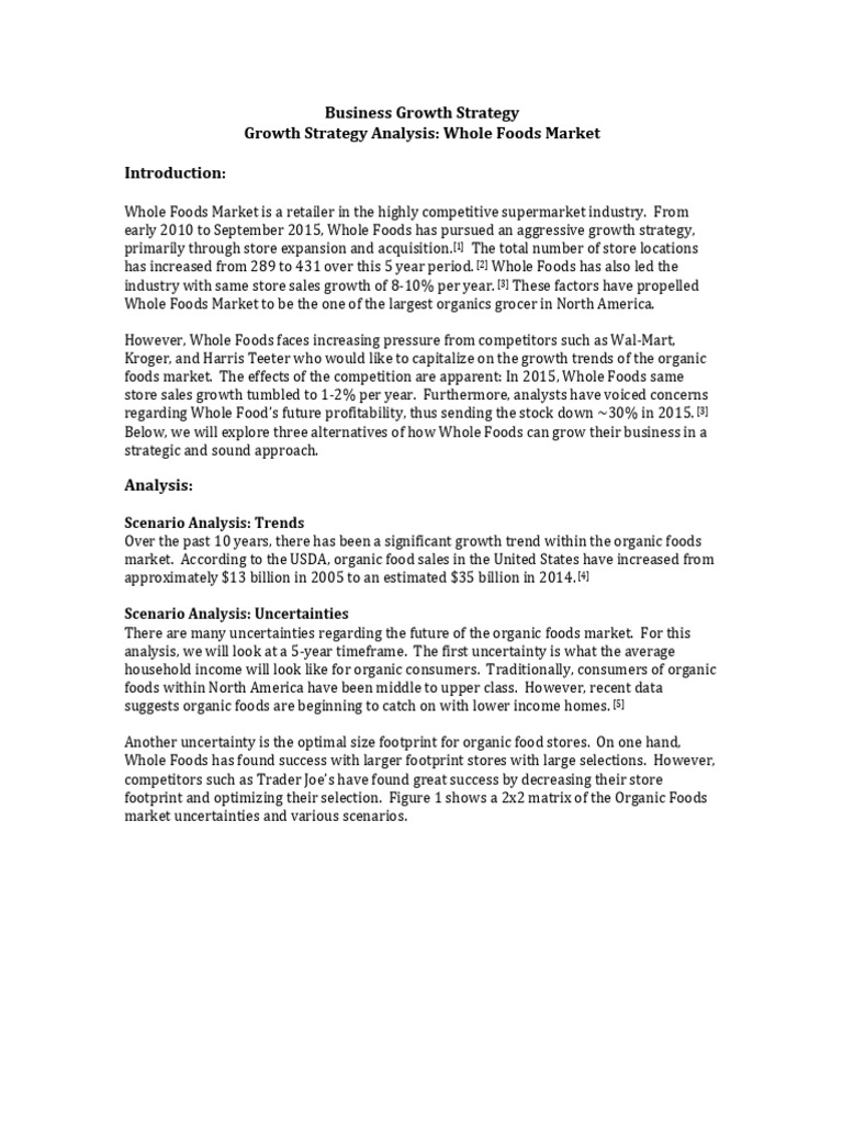 Sample Assignment Whole Food Market | PDF | Grocery Store | Economies