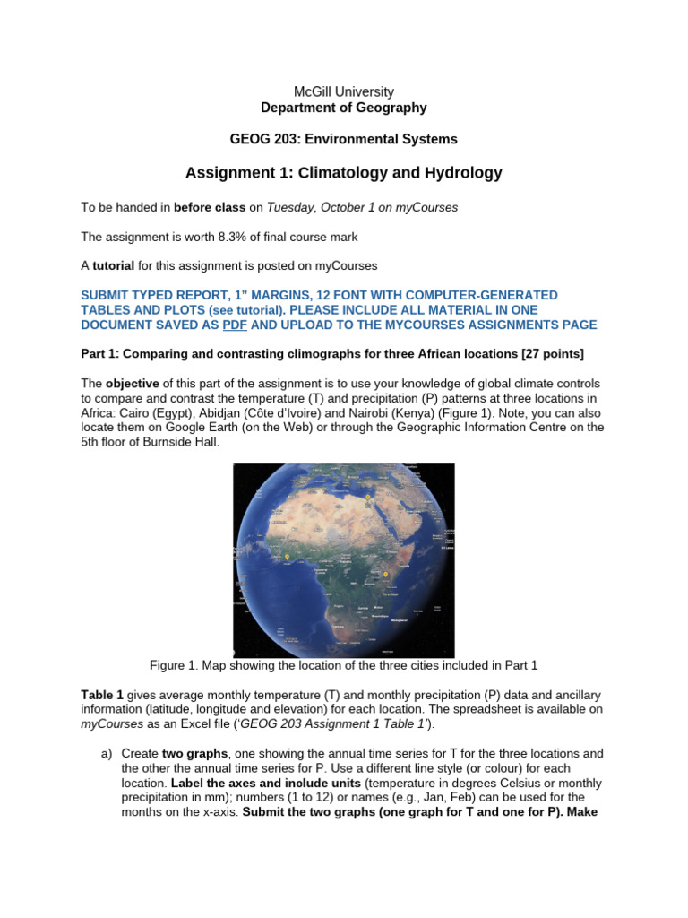 Assignment 1 | PDF | Drainage Basin | Evapotranspiration