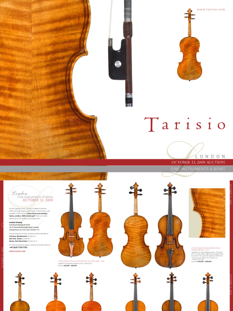 tarisio_oct_2009 | PDF | Bowed Instruments