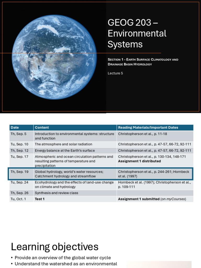 Earth Surface Climatology & Hydrology | PDF | Drainage Basin | Surface ...