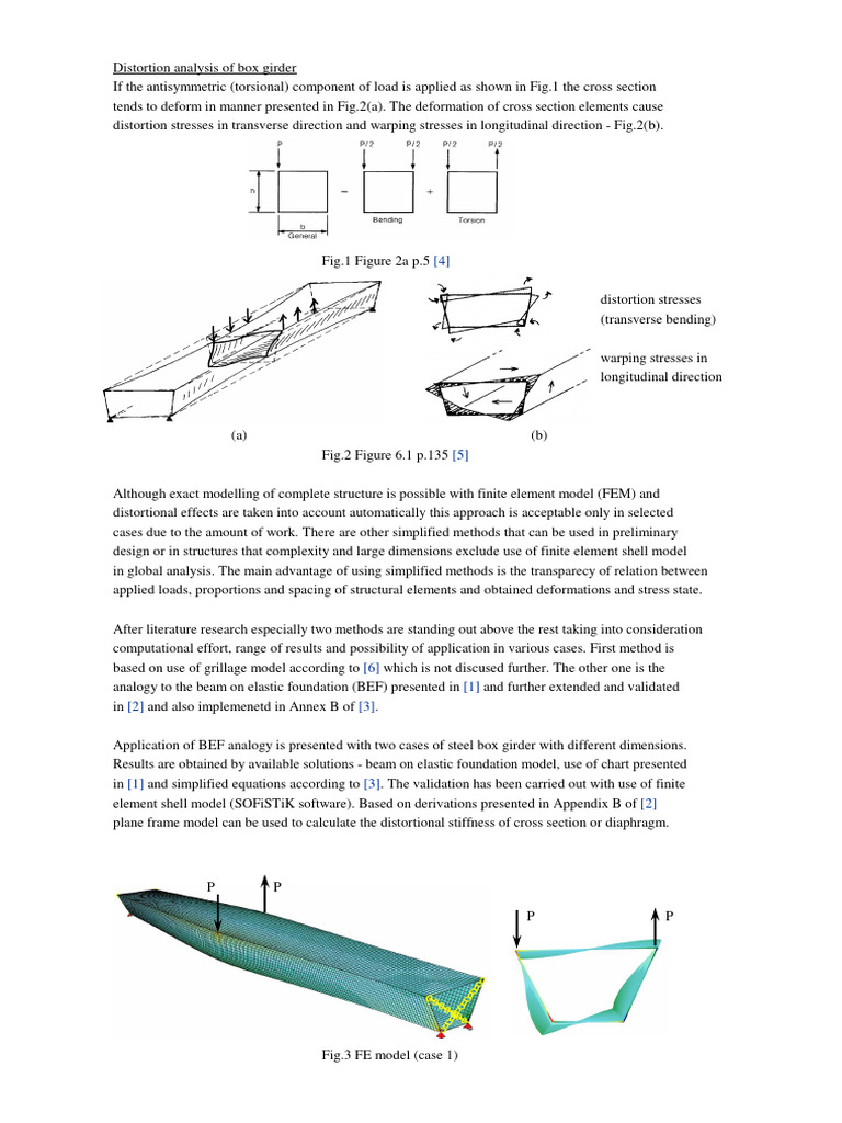 Box Girder Distortion Analysis | PDF | Stress (Mechanics) | Bending