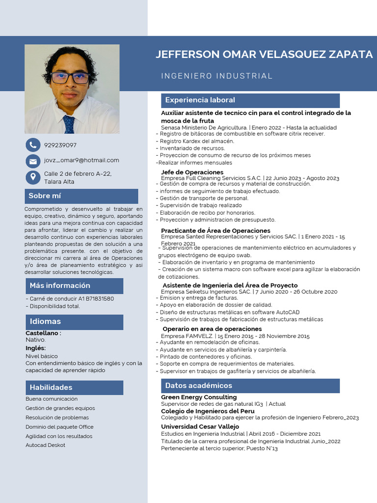CV Jefferson Velasquez Zapata | PDF | Ingeniería | Microsoft Excel