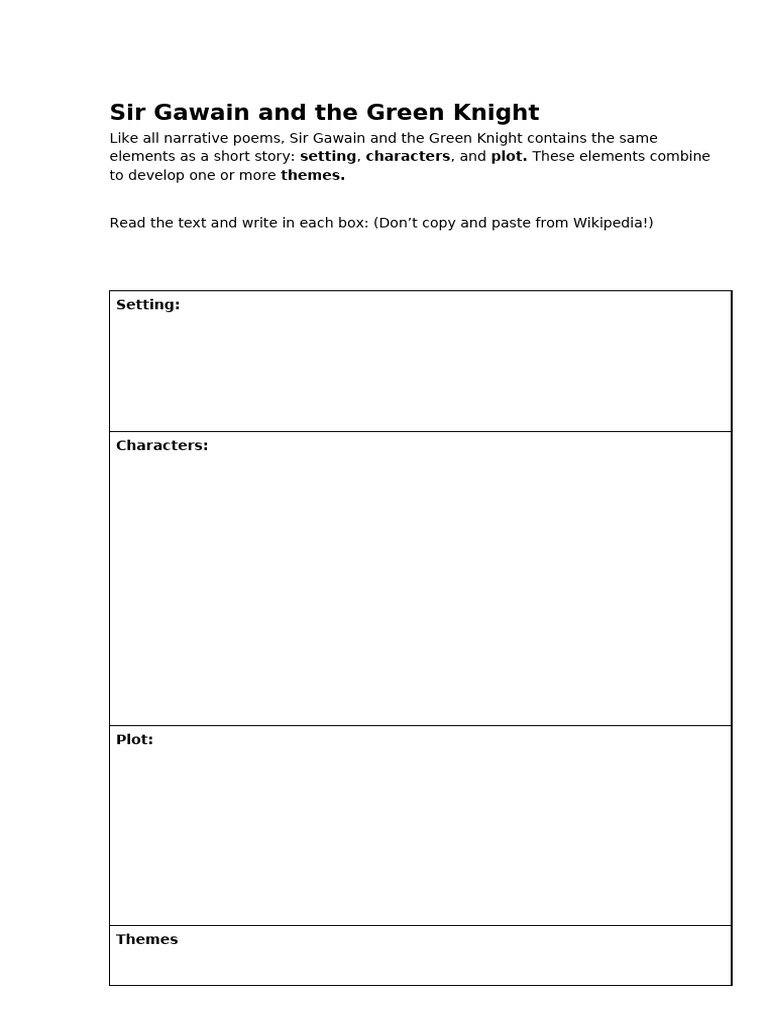 Assignment Sir Gawain | PDF