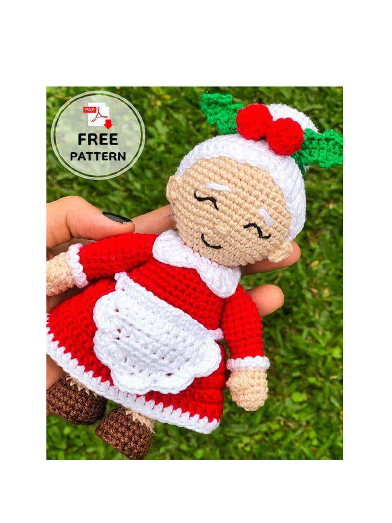 Free Mrs. Claus Amigurumi Pattern | PDF | Crochet | Amigurumi