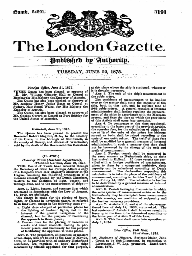 THe London Gazette No 24221 | PDF | Lieutenant | Tonnage