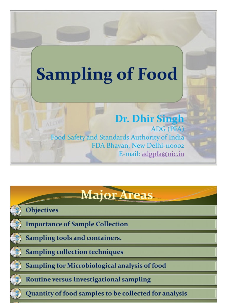 Presentation On Sampling of Food by DR Dhir Singh | PDF | Yogurt | Foods