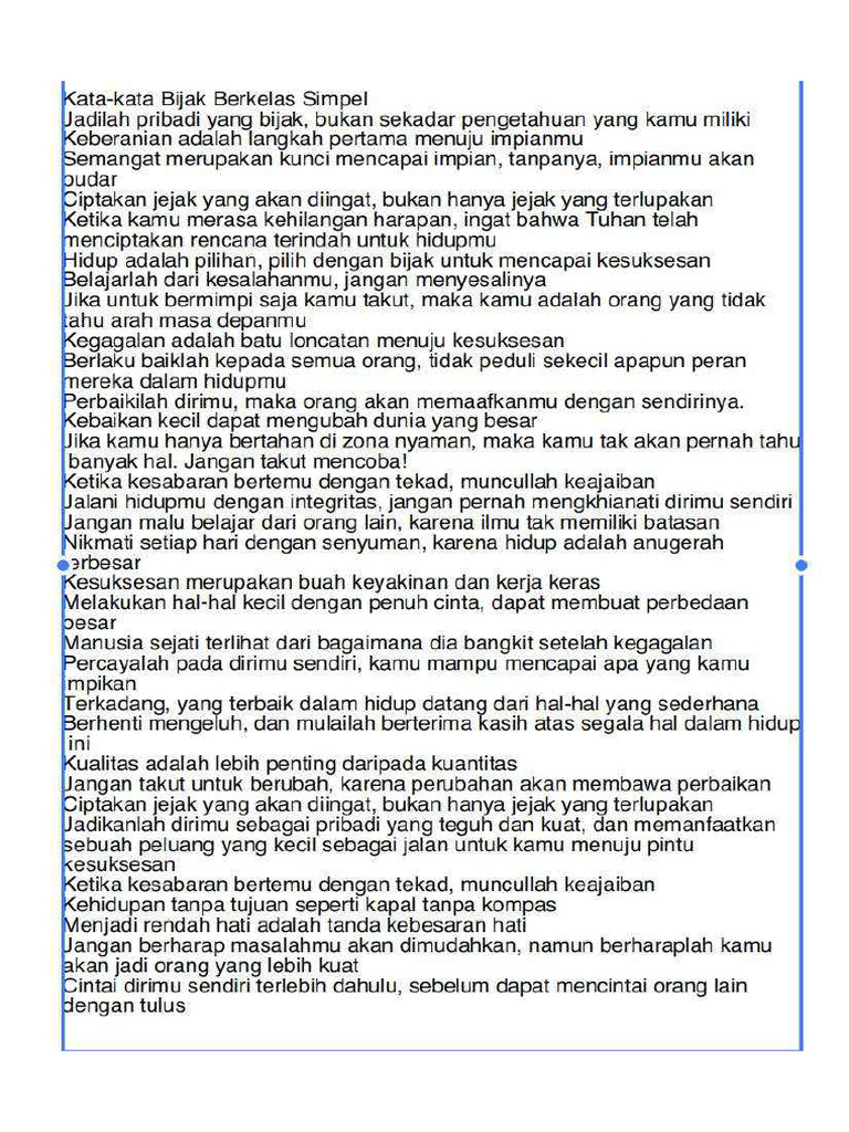 Kumpulan Kata Kata Bijak Pilihan | PDF