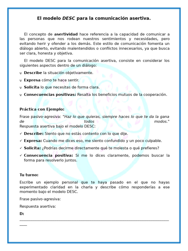 Comunicación Asertiva con Modelo DESC | PDF