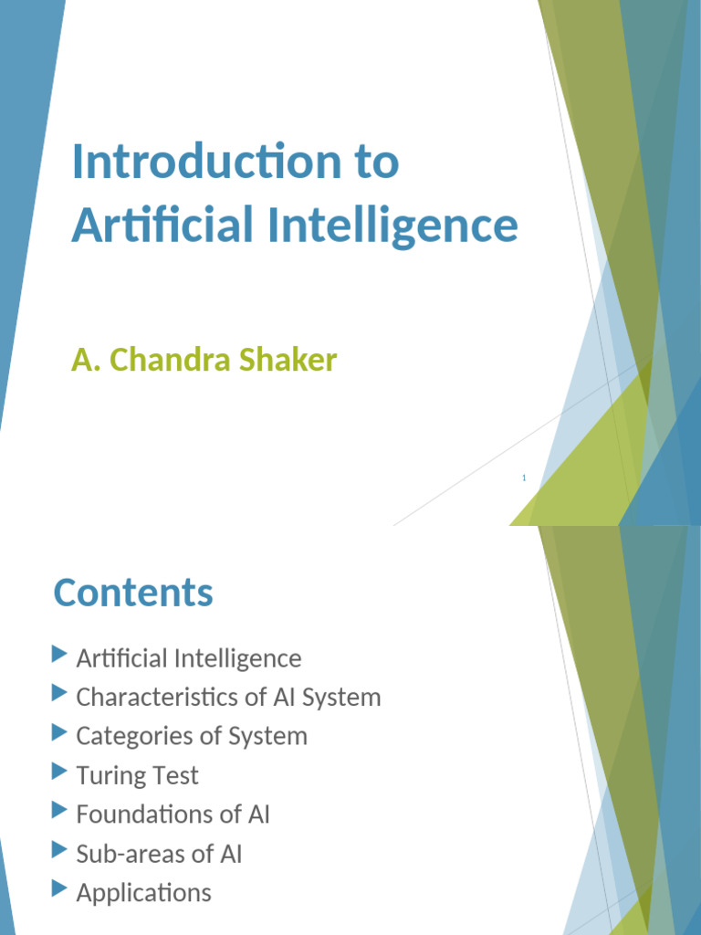 Introduction-History-Intelligent-Systems-Foundations-of-AI-Sub-areas-of-AI-Applications | PDF ...