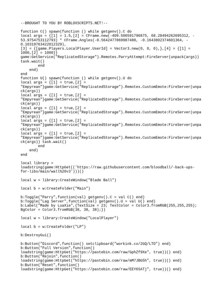 Blade Ball LuaF RobloxScripts | PDF