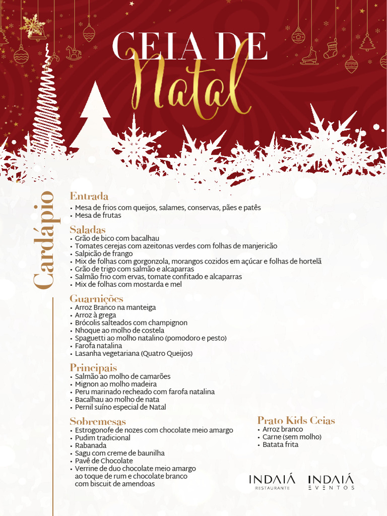 Ind Cardapio Natal 2025 Comidas | PDF