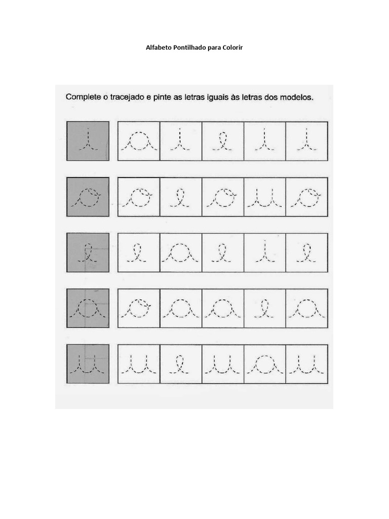 Alfabeto Pontilhado para Colorir Autor Atividades para Professores | PDF