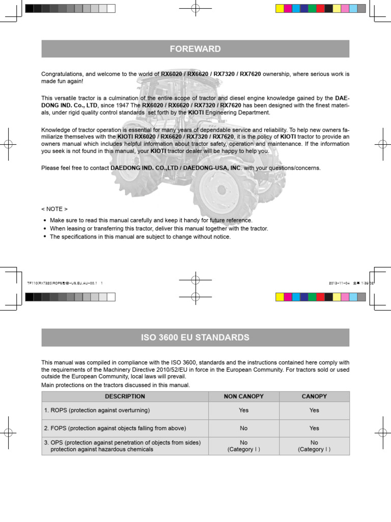 Rx20 Om English 131104 Compressed | PDF | Tractor | Automotive Technologies