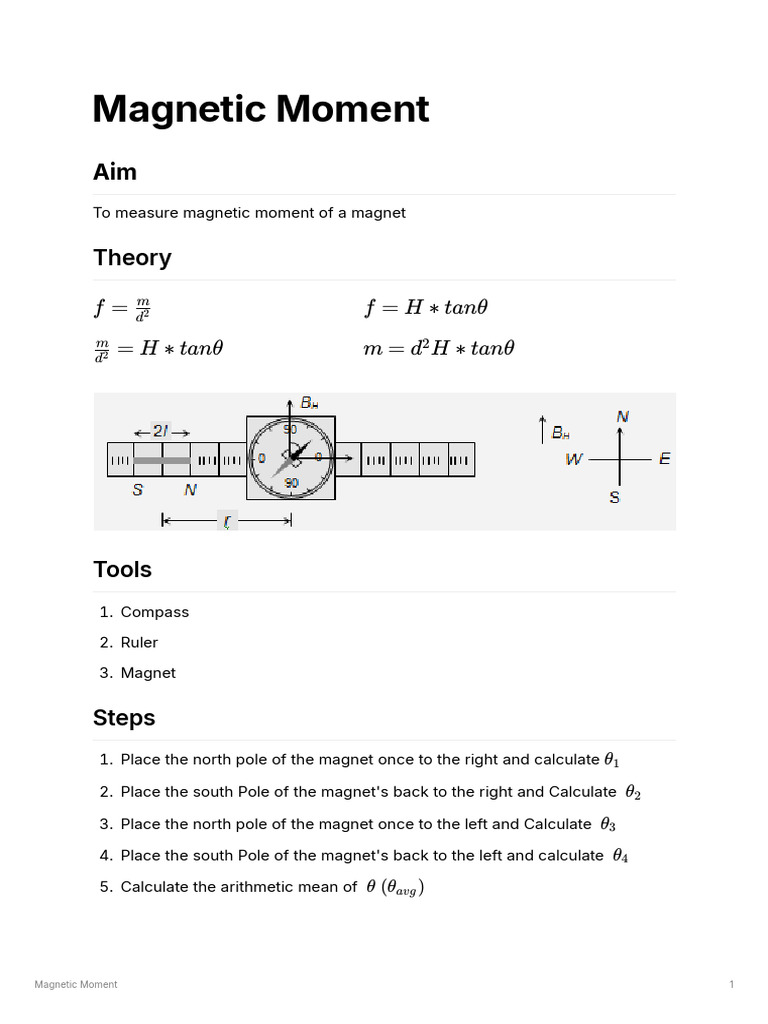 Magnetic Moment. | PDF