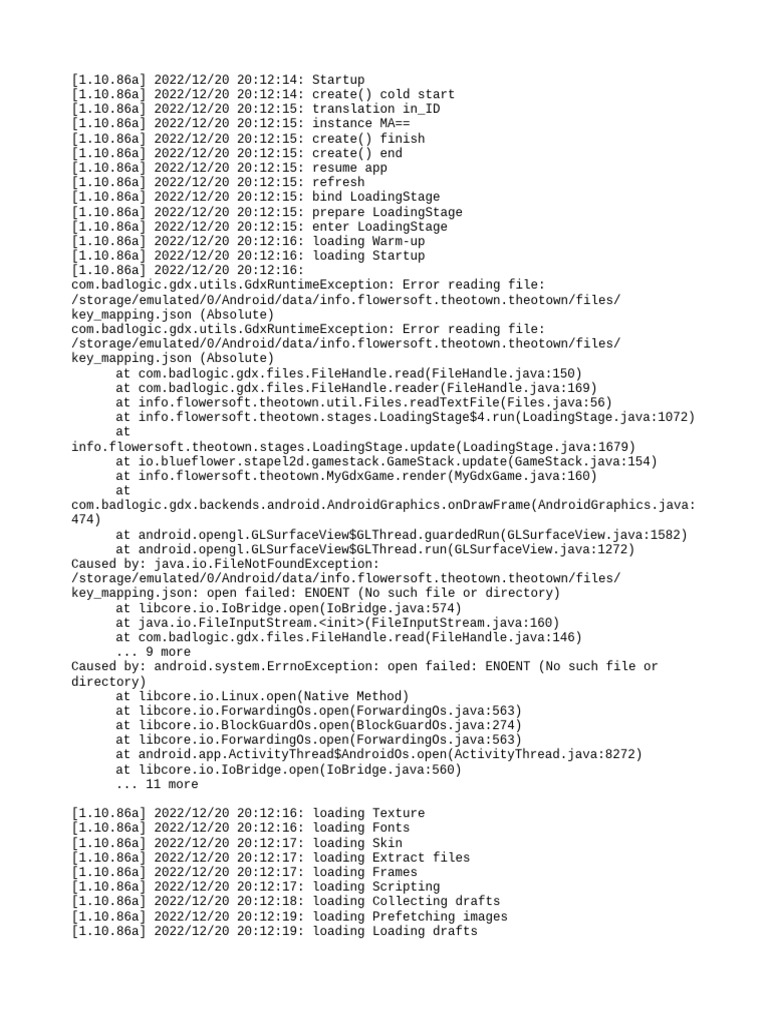 Game App Error Log Analysis | PDF | Computing Platforms | Operating System Families