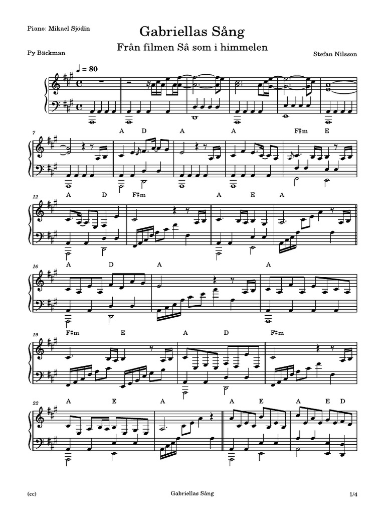 Gabriellas Sång-Piano | PDF