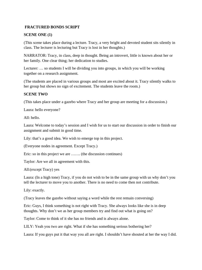 Fractured Bonds Script | PDF