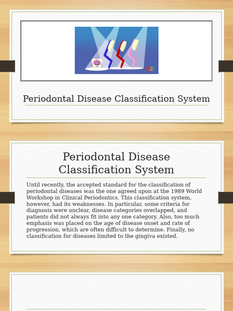 Periodontal Disease Classification System Copie | PDF | Periodontology ...
