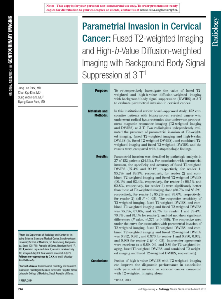 Artigo Invasão Parametrial | PDF | Magnetic Resonance Imaging ...