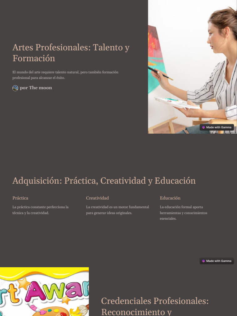 Artes-Profesionales-Talento-y-Formacion | PDF