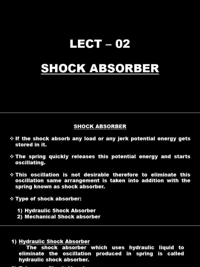 4354) Lect-2, Shock Absorber (Telescopic Shock Absorber) | PDF