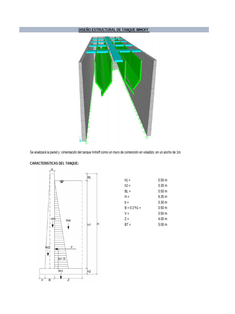 Diseño Estructural Tanque Imhoff | PDF | Elementos arquitectónicos | Construyendo tecnología