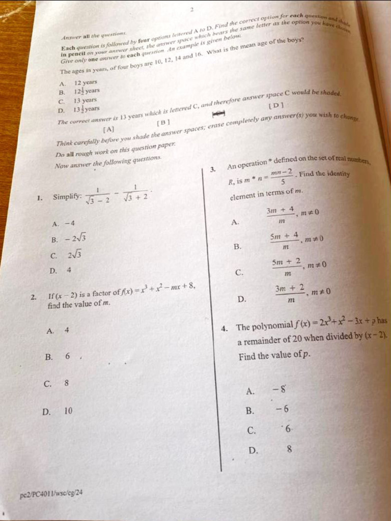 E-Maths (Obj) - Novdec 2024 | PDF