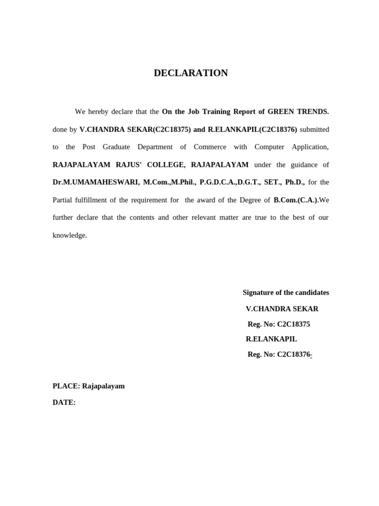 Declaration 2 C | PDF